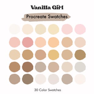 Vanilla Girl Aesthetic Procreate Color Palette | 30 Soft Neutral ...