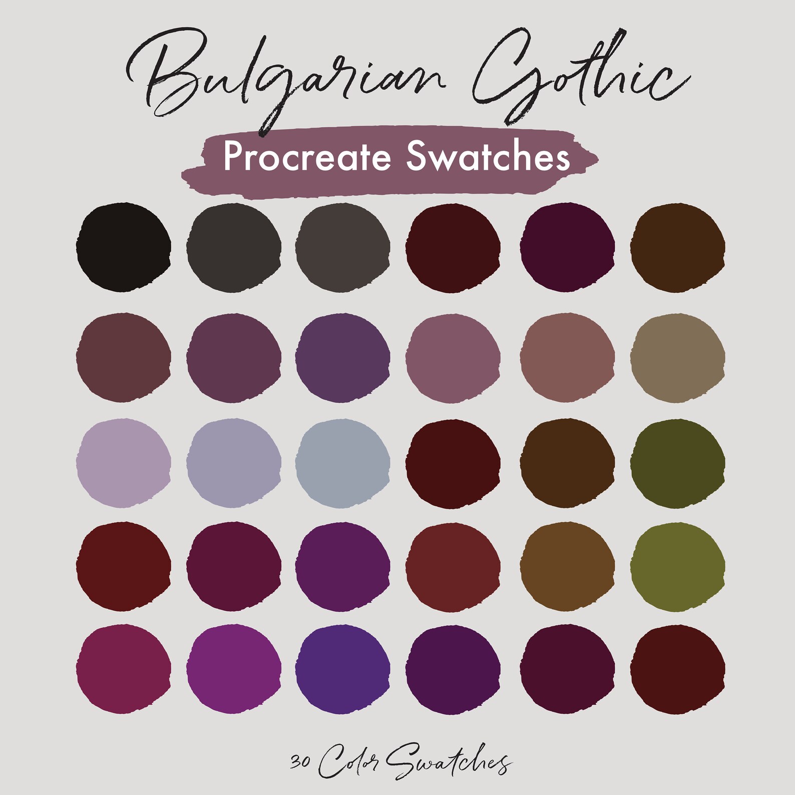 Bulgarian Gothic Procreate Swatches | Gothic Colors | Procreate Color ...