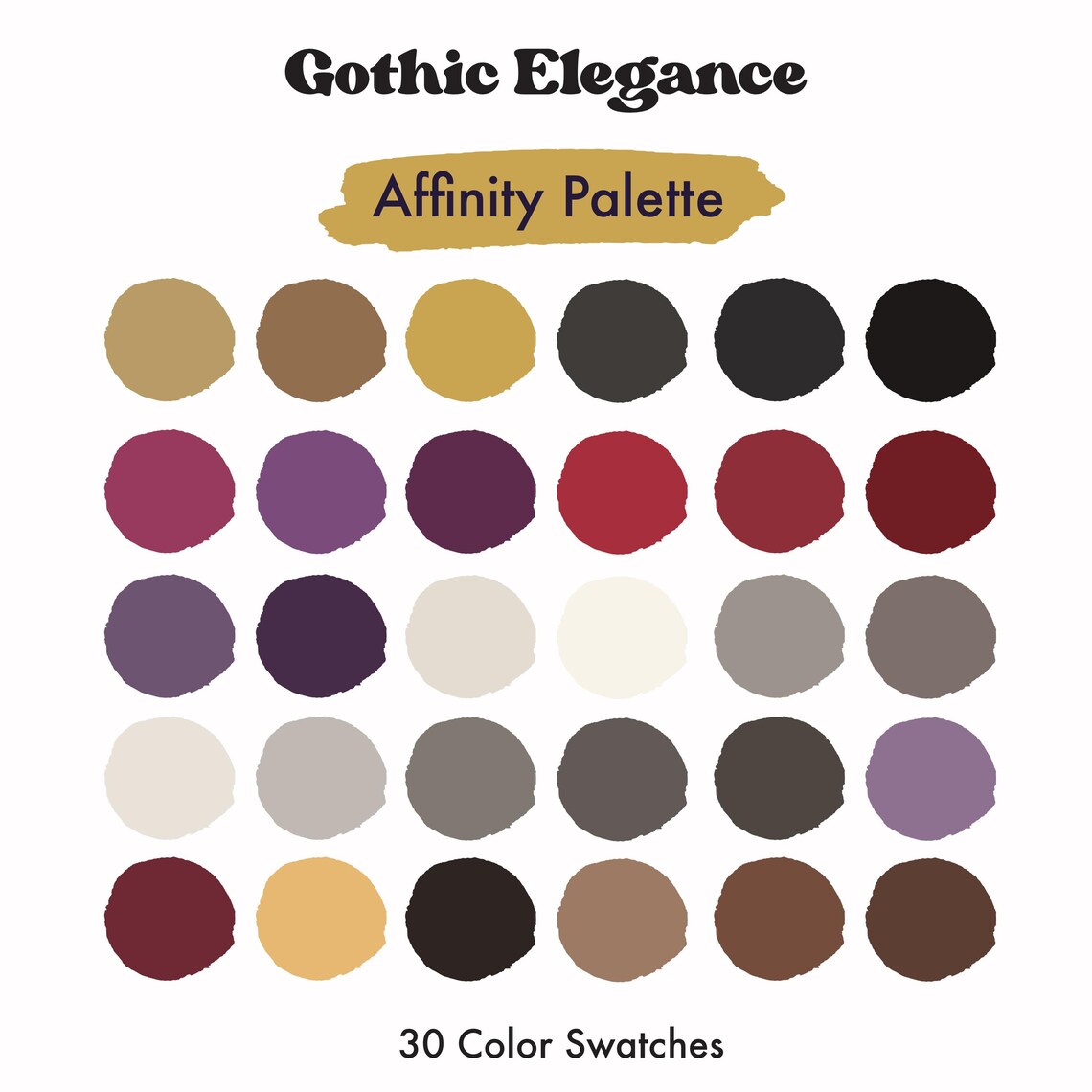 Gothic Elegance Halloween Affinity Color Palette | 30 Dark Romantic ...