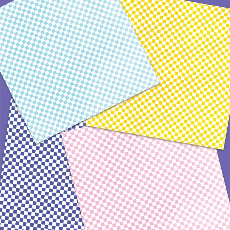 90s Colors Checkered Digital Paper - Retro Pop Remix Scrapbook ...
