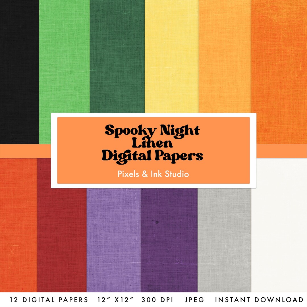 Spooky Night Linen Digital Paper - Halloween Solids Digital Scrapbook ...