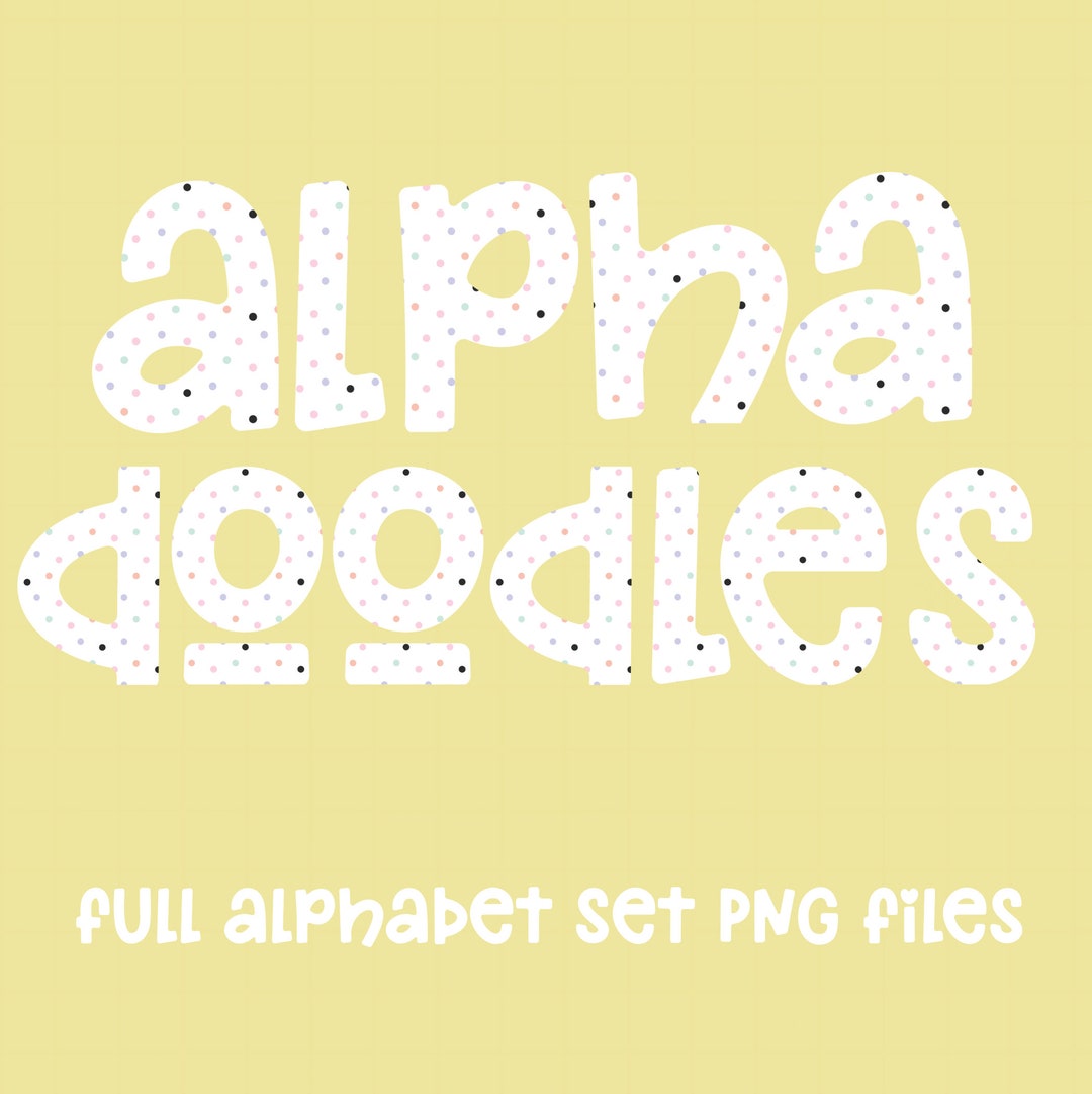 Spring Polka Dot Alpha Doodle Set | Polka Dot Alphabet Letter Clipart ...