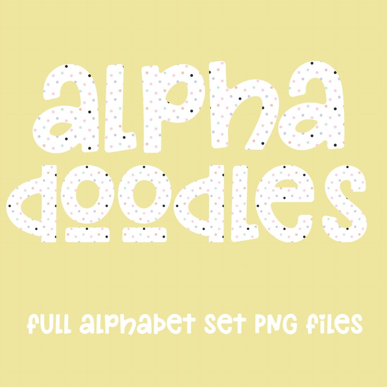 Spring Polka Dot Alpha Doodle Set | Polka Dot Alphabet Letter Clipart ...