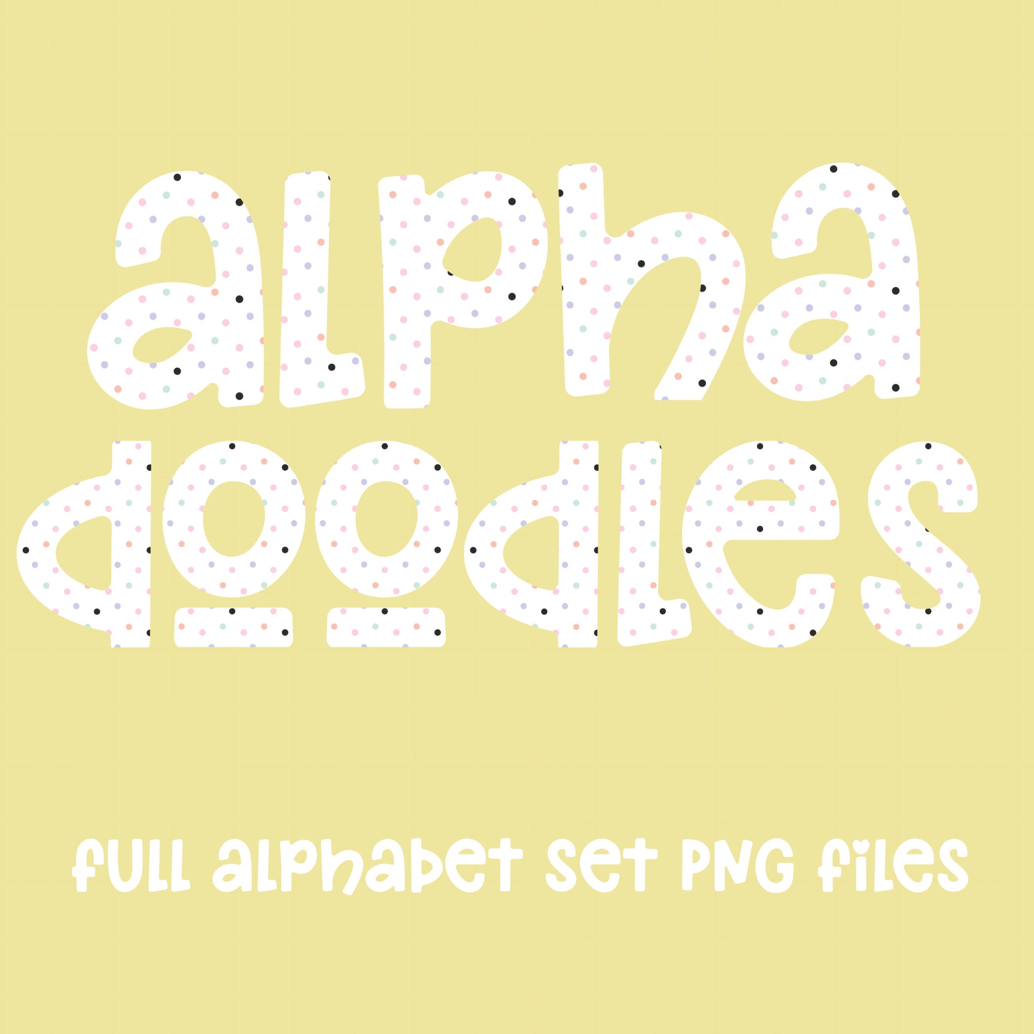 Spring Polka Dot Alpha Doodle Set | Polka Dot Alphabet Letter Clipart ...