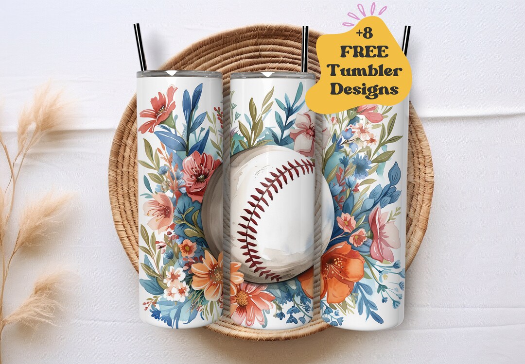 Baseball Tumbler Wrap Baseball Mom Becher Blumen Tumbler Wrap Baseball ...
