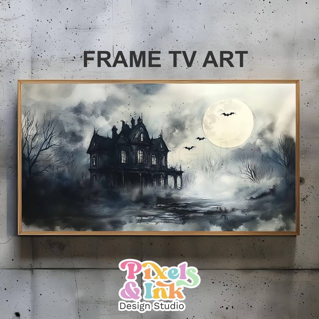 Haunted House TV Art | Spooky TV Art | Frame TV Art | Spooky ...