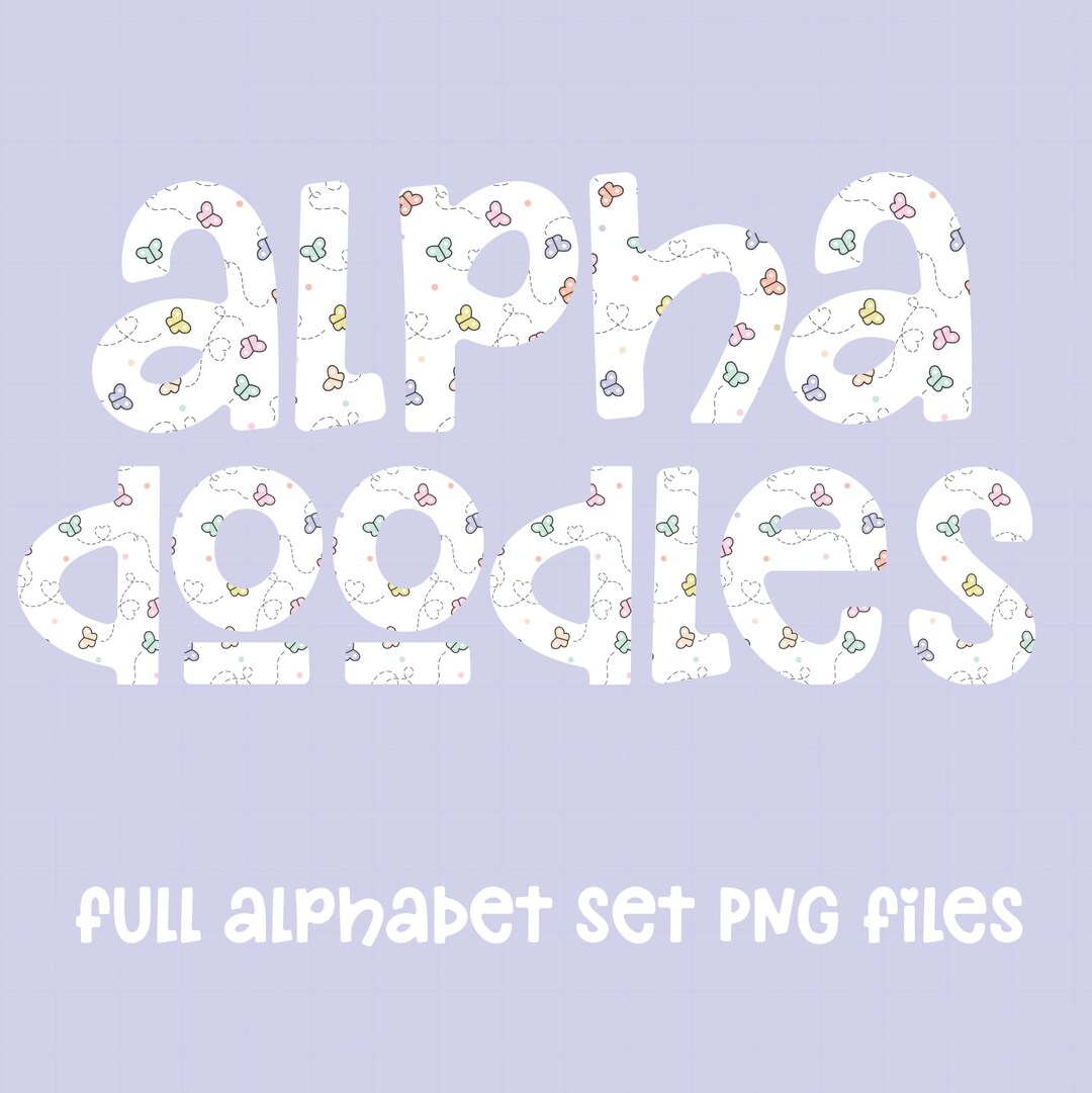 Spring Alpha Doodle Set | Butterflies Alphabet Letter Clipart | Letters ...