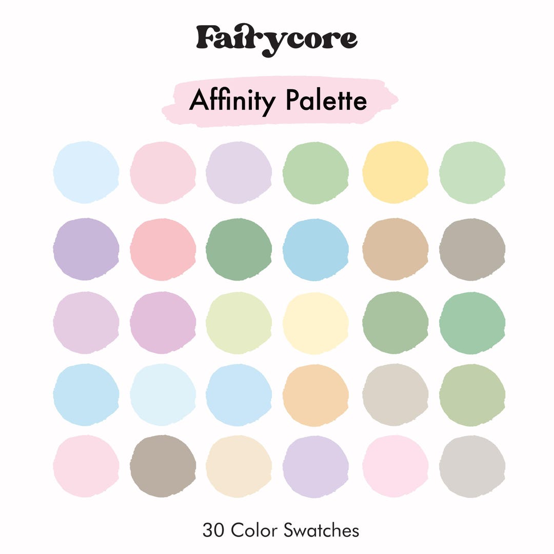 Fairycore Aesthetic Affinity Color Palette | Dreamy Pastel Colors for ...