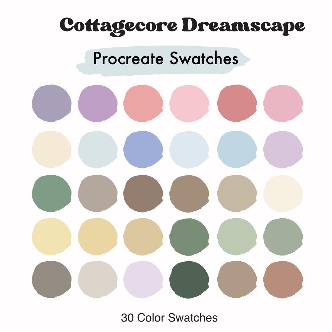 Cottagecore Procreate Palette | Dreamy Colors | Dreamscape Procreate ...