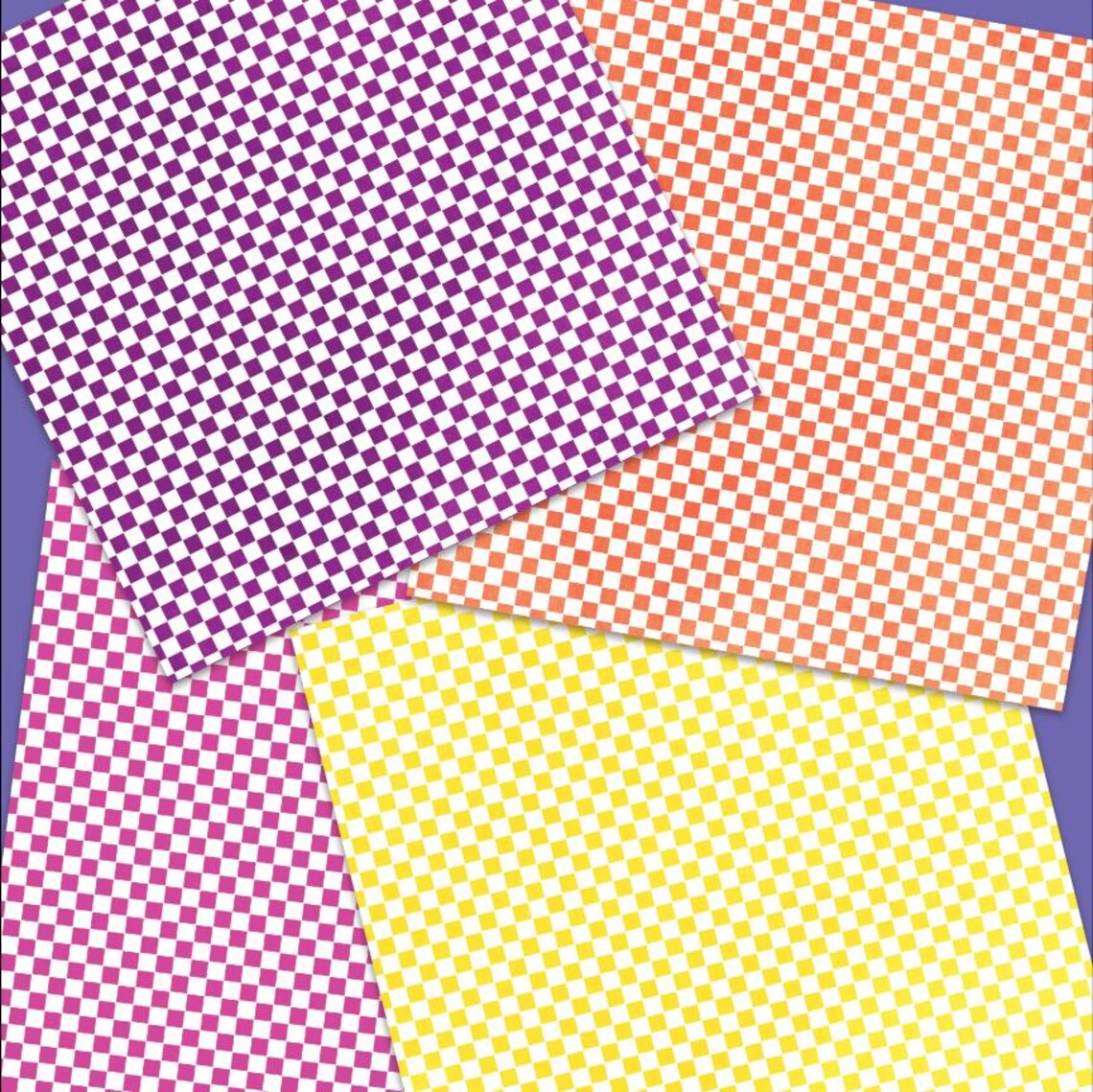 90s Colors Checkered Digital Paper - Retro Pop Remix Scrapbook ...