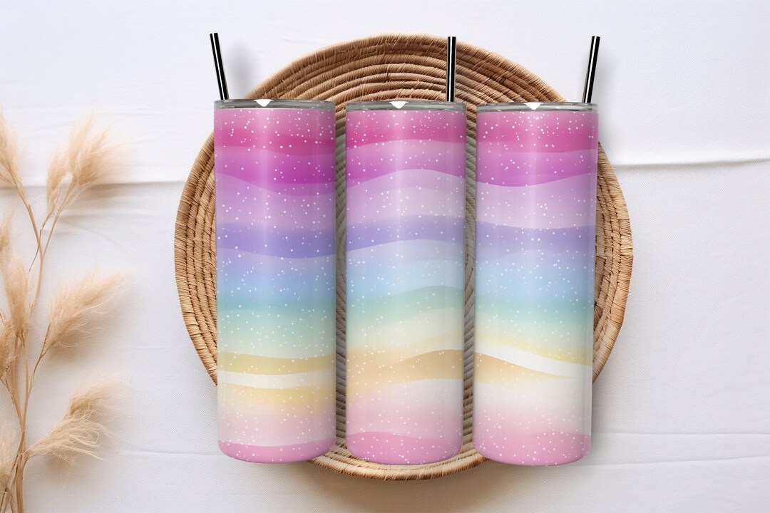 Pastel Ombre Tumbler Design Wrap Png | Rainbow Ombre Tumbler Wrap ...