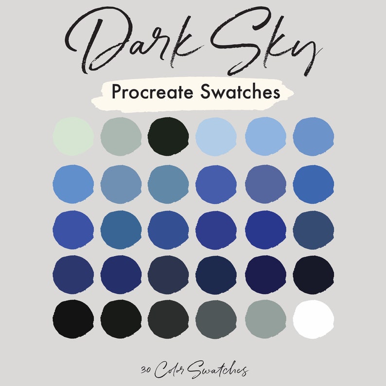Dark Sky Procreate Swatches Dark Sky Colors Procreate Color Swatches ...