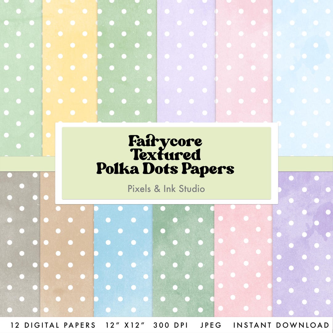 Fairycore Polka Dots Digital Paper - Dreamy Pastels Dots Digital ...