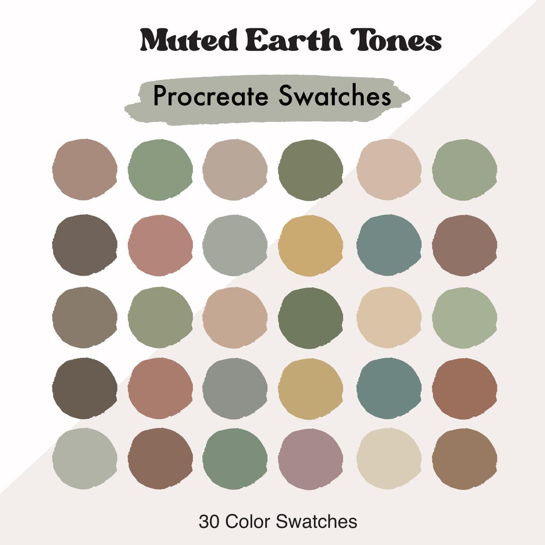 Muted Earth Tones Procreate Palette | Earthy Colors | Neutral Procreate ...