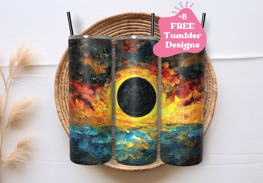 Solar Eclipse 2024 Tumbler Wrap | Solar Eclipse Tumbler | Moon Tumbler ...