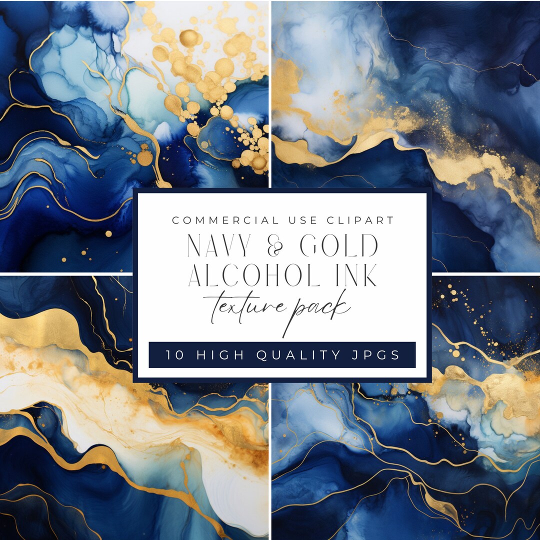 Navy and Gold Alcohol Ink Texture, Colorful Backgrounds and Patterns ...