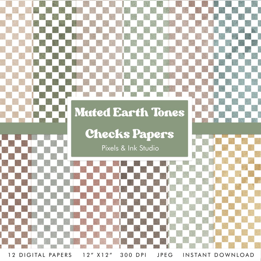 Earthy Tones Digital Paper - Earth Tones Digital Scrapbook Paper - Sage ...
