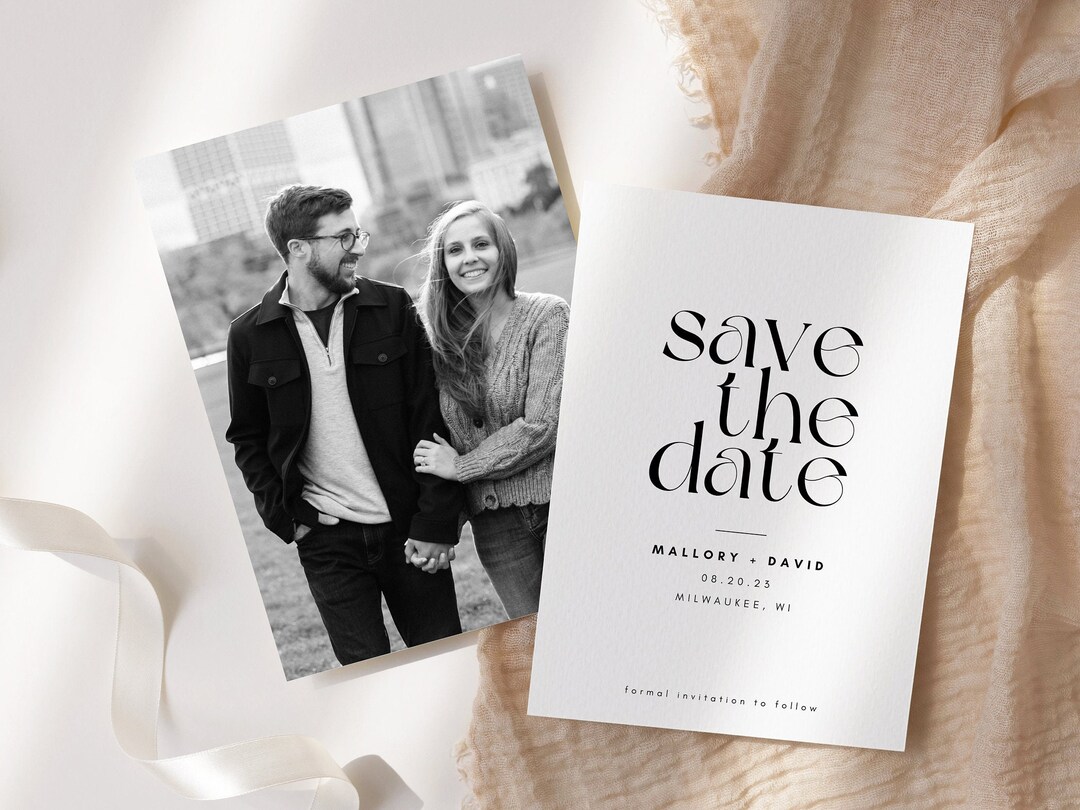 Modern Save the Date Template | Fully Editable 5x7 Template | Digital ...