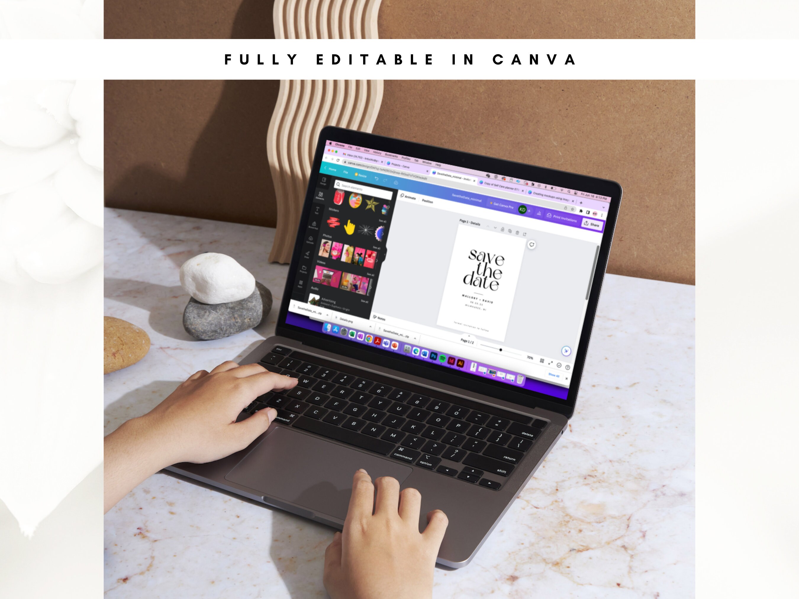 Modern Save the Date Template Fully Editable 5x7 Template - Etsy