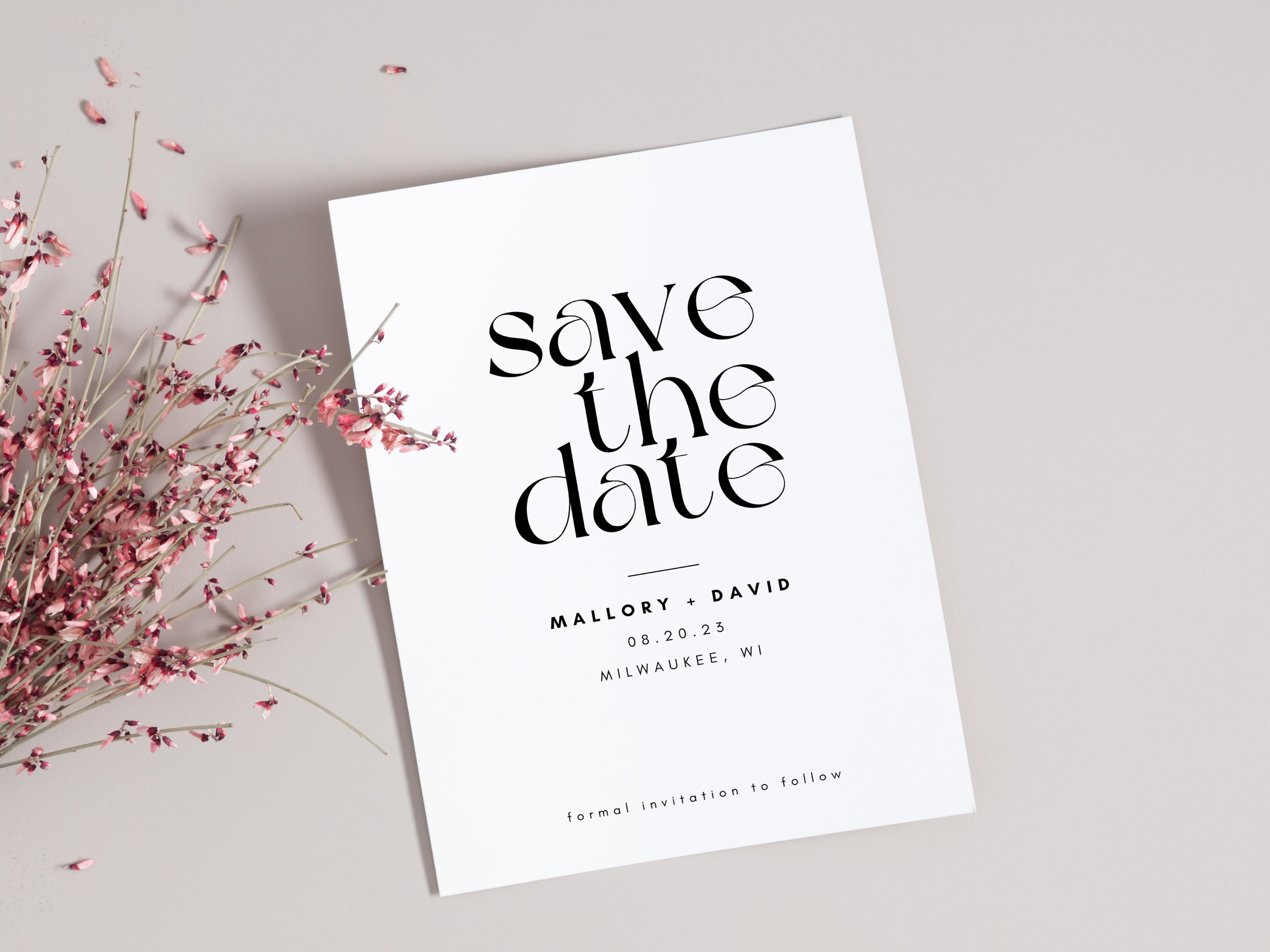 Modern Save the Date Template Fully Editable 5x7 Template - Etsy