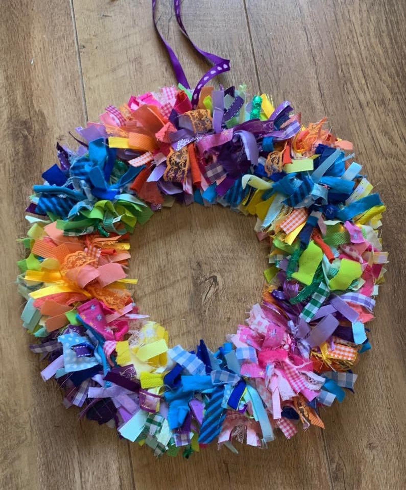 Spring/ Pastel Handmade Rag/ Ribbon Wreath. Customised to Suit - Etsy