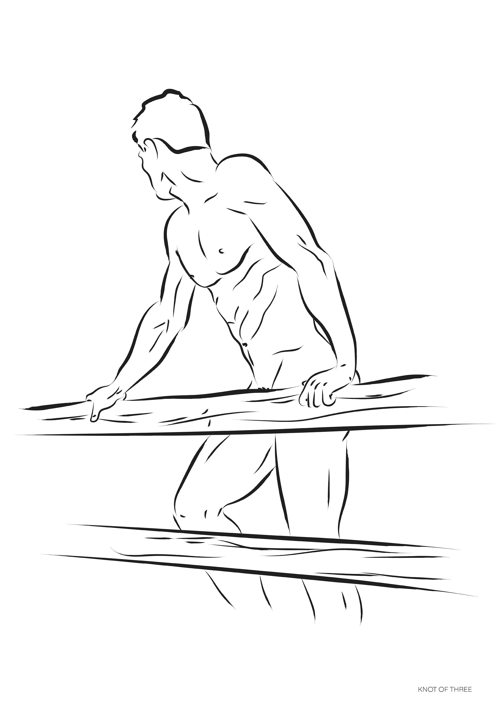 FARM HAND digital Download B&W Minimalist Print, Male Figure Line ...