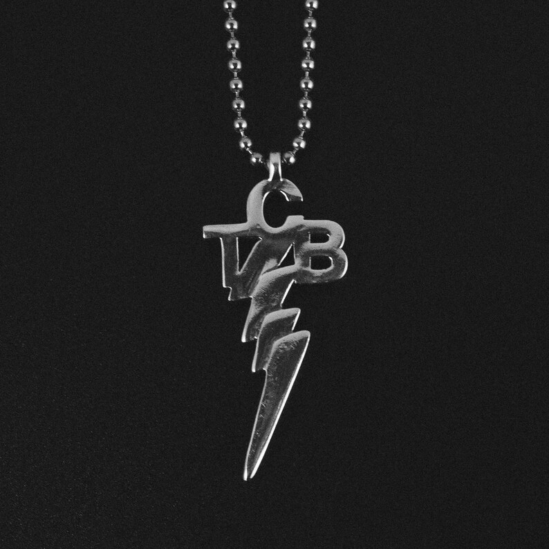 TCB Sterling Silver Necklace: Elvis Lightning Bolt Pendant - Etsy