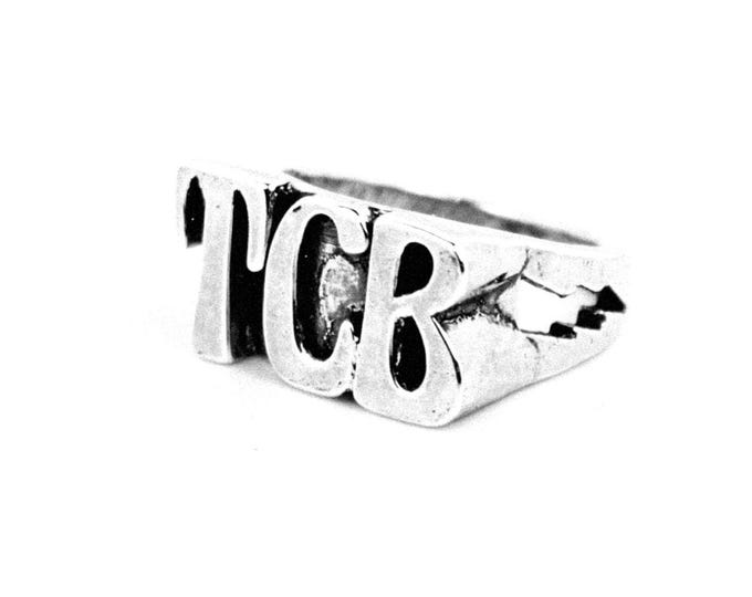 TCB Taking Care of Business Ring | Elvis Ring With Lightning Bolts ...