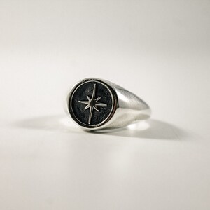 North Star Signet Ring Quality Silver Signet Ring - Etsy