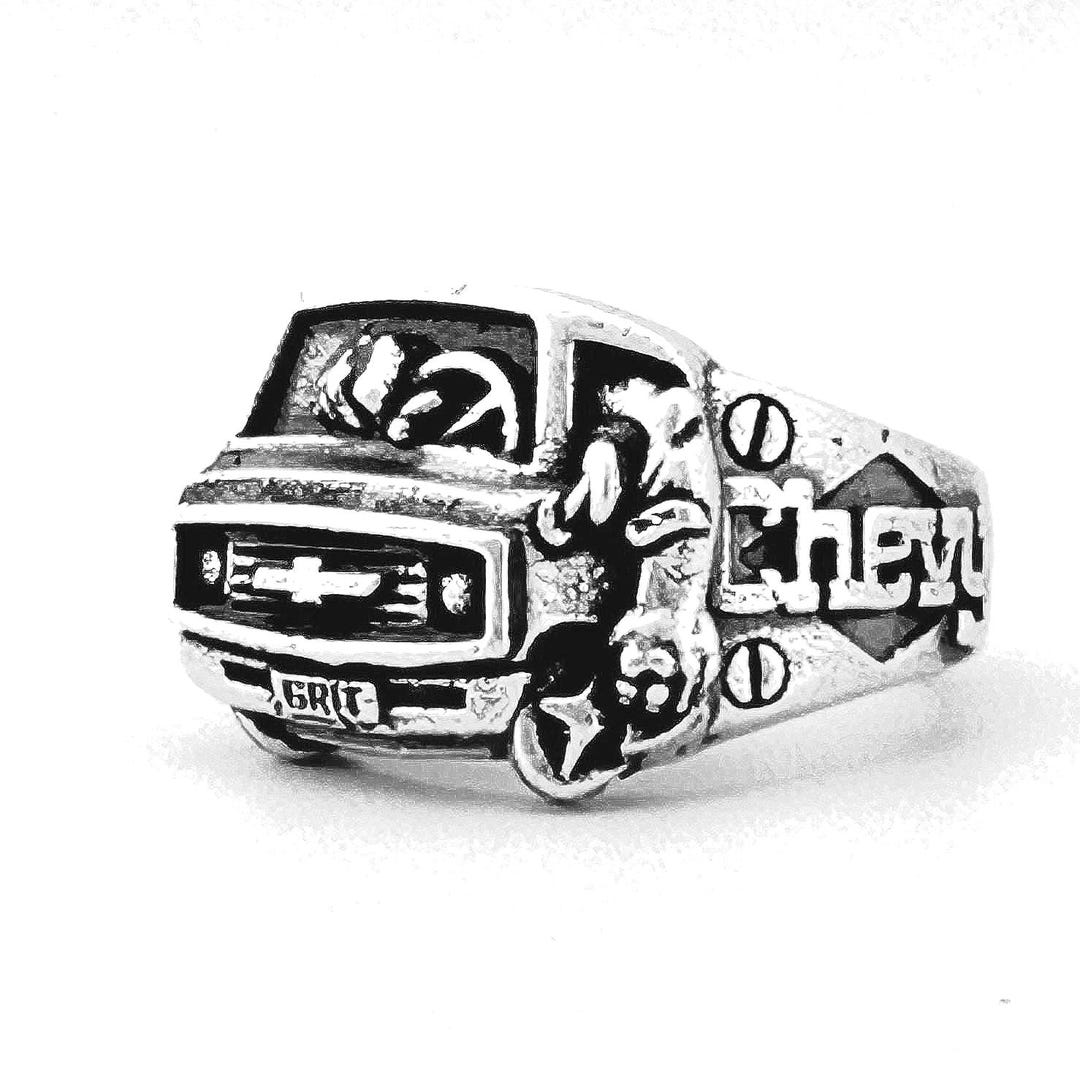 Heavy Chevy Van Ring | Chevrolet Jewelry | Vanner Rings | Americana Art ...