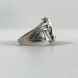 Cow Head Ring With Wheat Heart on Sides Cattle Ring Country Western ...