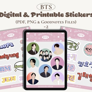 BTS 7 Sticker Pack Digital and Printable Sticker | Instant Download ...