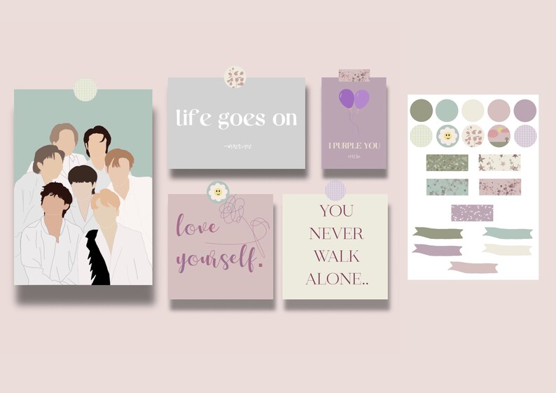 BTS Printable Wall Decor, Wall Art, BTS Digital Art Prints, Instant ...
