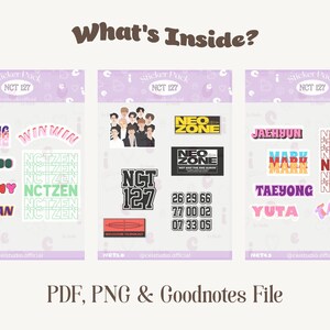 NCT 127 Printable Sticker Set of 5 ; INSTANT Download - Etsy