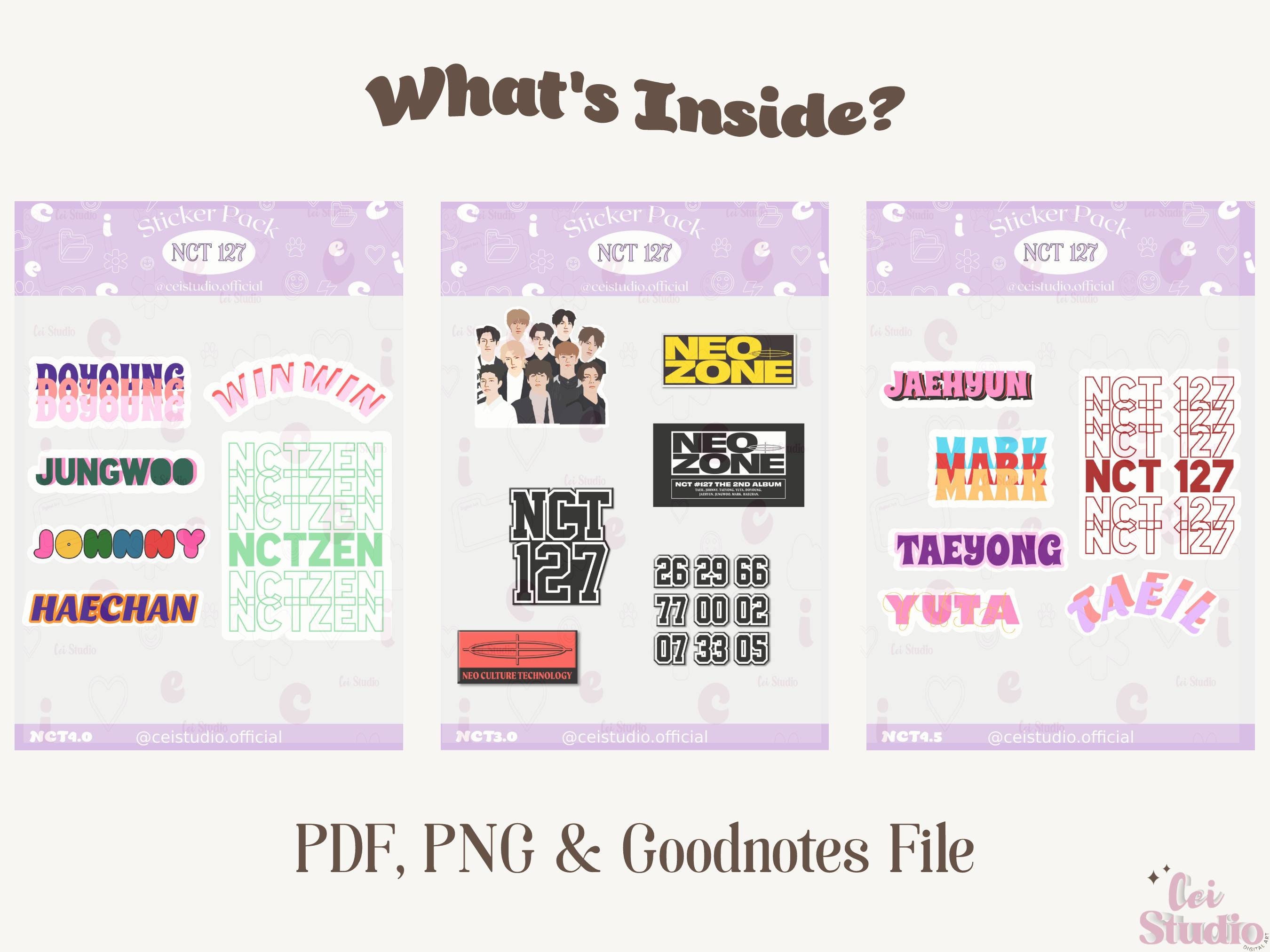 NCT 127 Printable Sticker Set of 5 ; INSTANT Download - Etsy