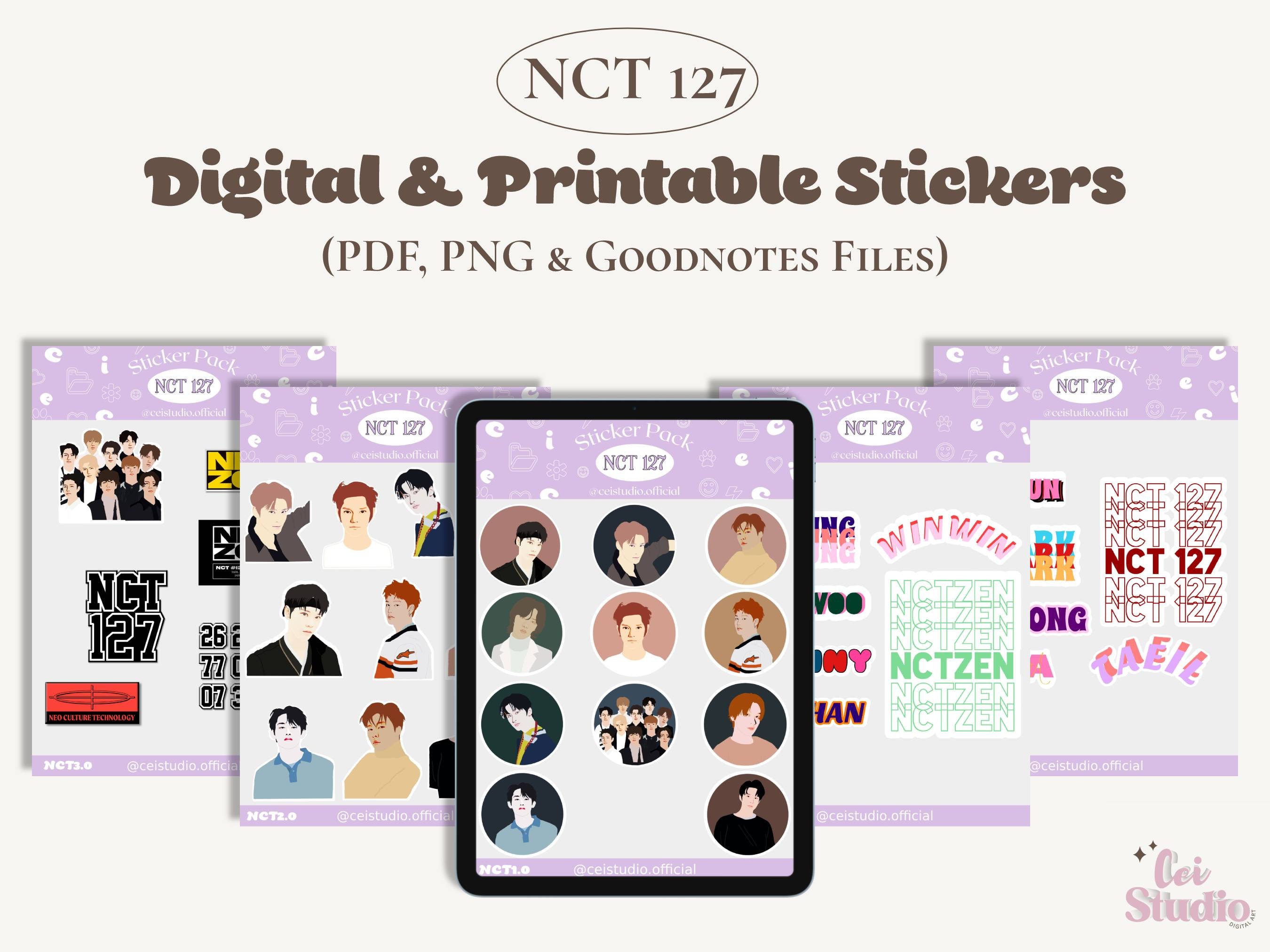 NCT 127 Printable Sticker Set of 5 ; INSTANT Download - Etsy