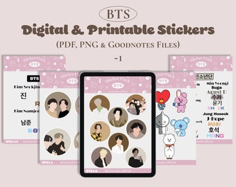 BTS 7 Sticker Pack Digital and Printable Sticker Instant Download ...