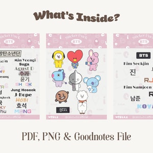 BTS 7 Printable Sticker Bundle ; INSTANT Download - Etsy