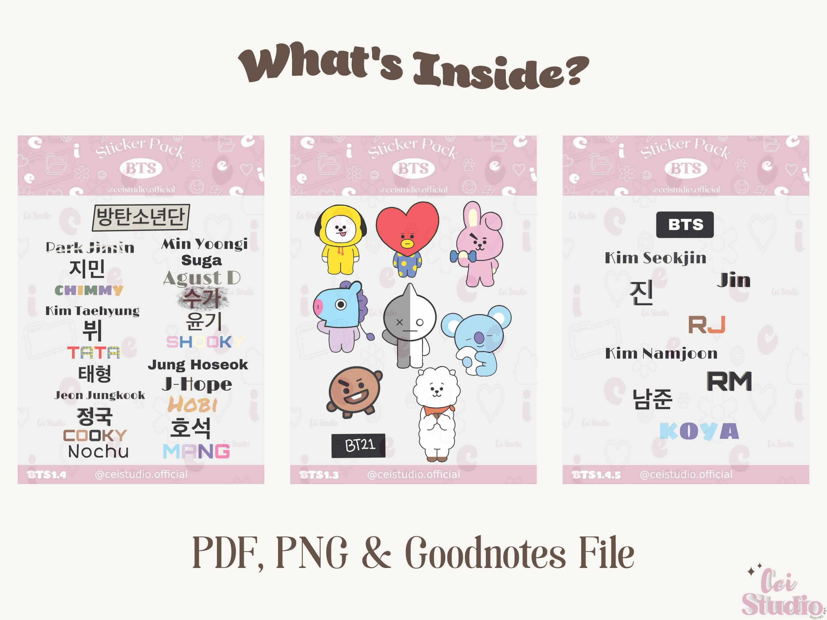 BTS 7 Printable Sticker Bundle ; INSTANT Download - Etsy