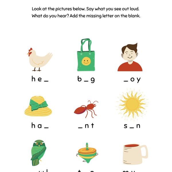 Missing Letter Worksheet for Preschool - Etsy