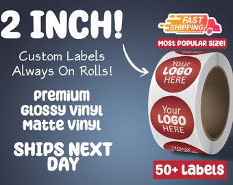 Custom Labels on a Roll, Your Own Design Printed, Water Resistant, Bulk ...