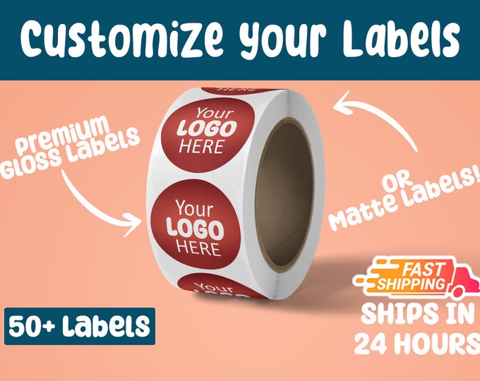 Custom Labels on a Roll, Your Own Design Printed, Water Resistant, Bulk ...