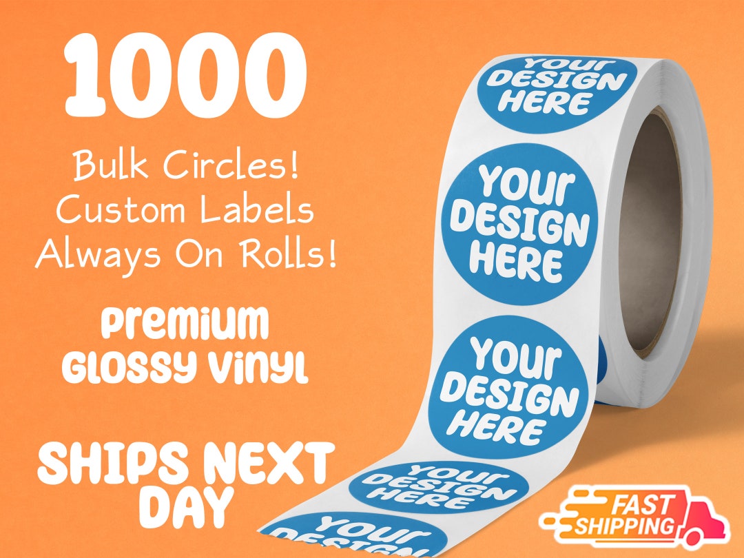 1000 Labels on Roll Premium Glossy Water-resistant Labels - Your Own ...