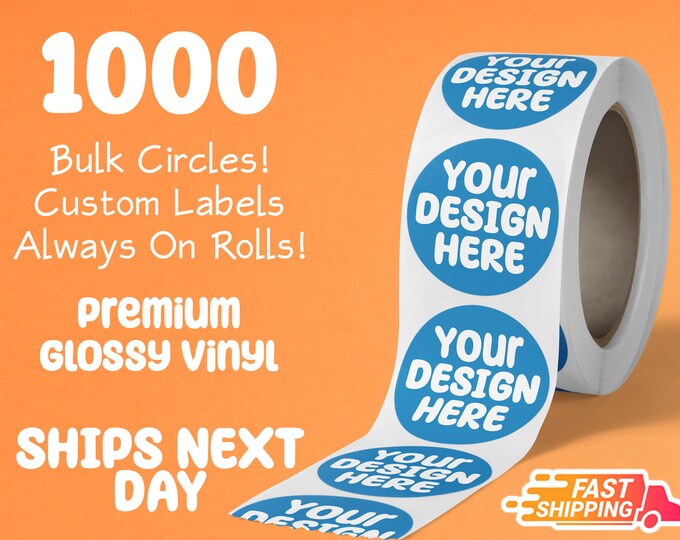 1000 Labels on Roll Premium Glossy Water-resistant Labels - Your Own ...