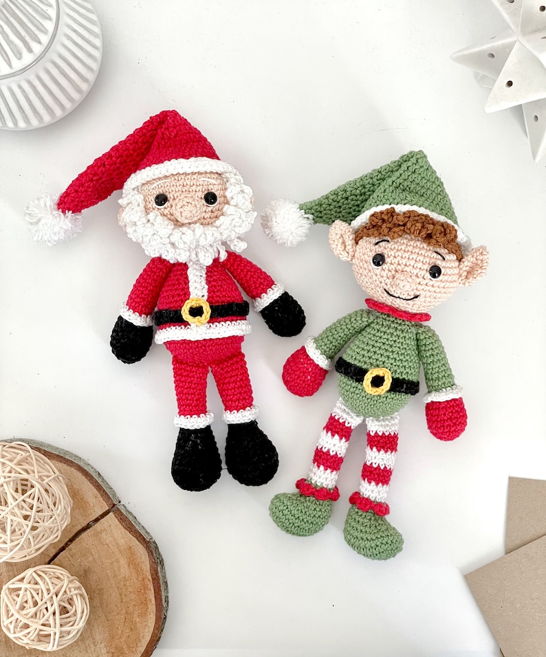 Amigurumi Christmas Crochet Patterns X4 PDF- Santa Reindeer Snowman Elf ...