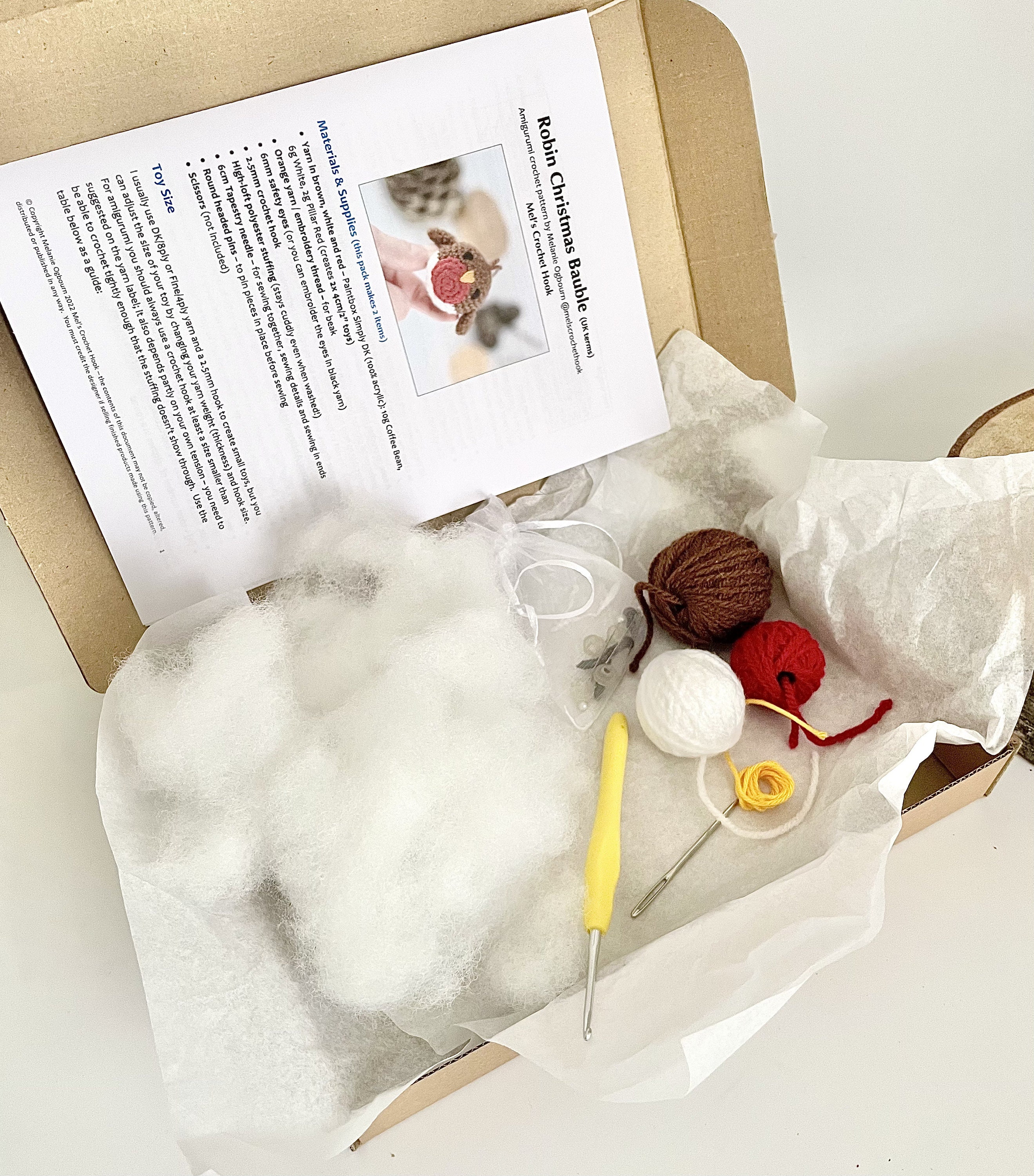 Robin Crochet Kit DIY Crochet Robin Baubles X2 crochet - Etsy