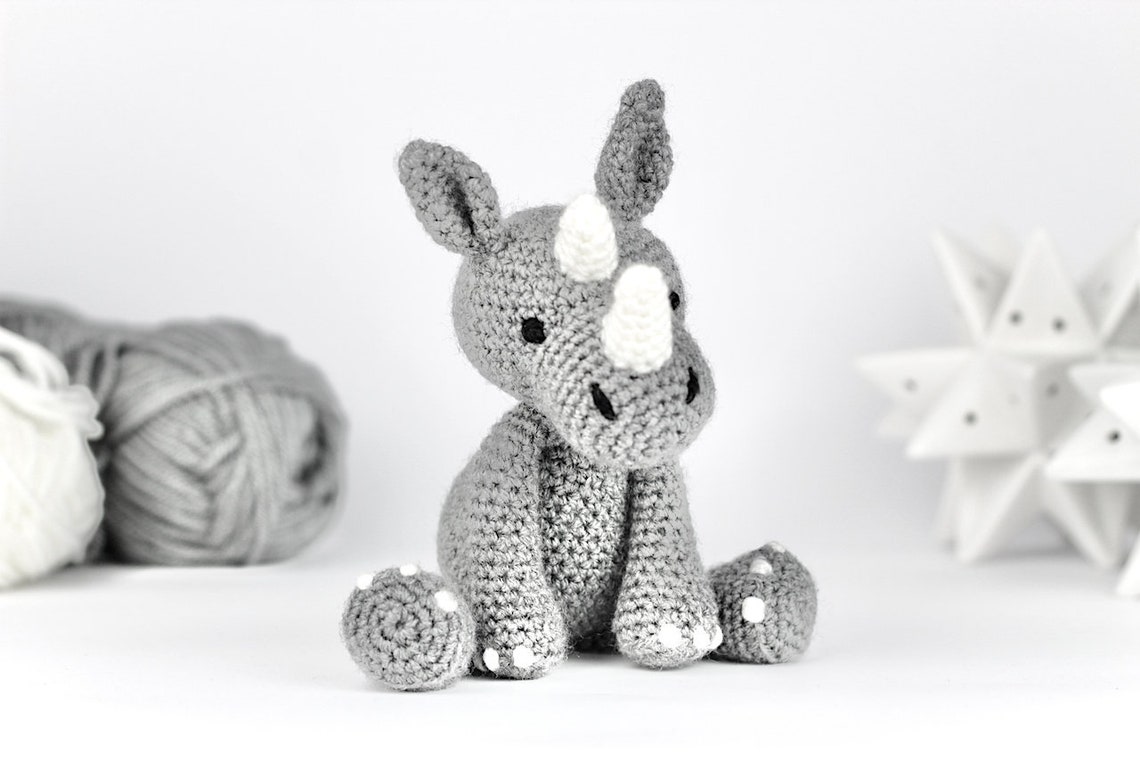 Rhino Crochet Pattern Crochet Animal Pattern Crochet Rhino | Etsy