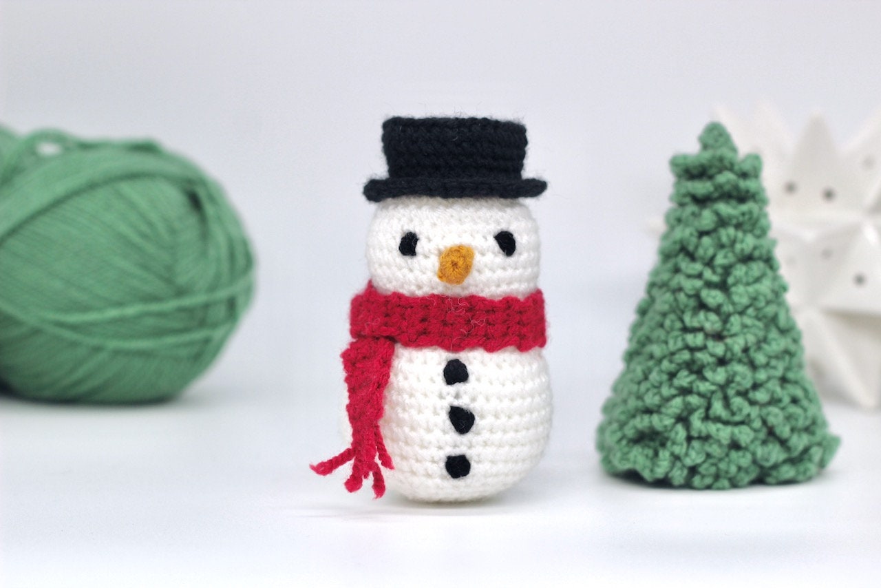 Mini Snowman Crochet Pattern & Crochet Christmas Tree Pattern - Etsy