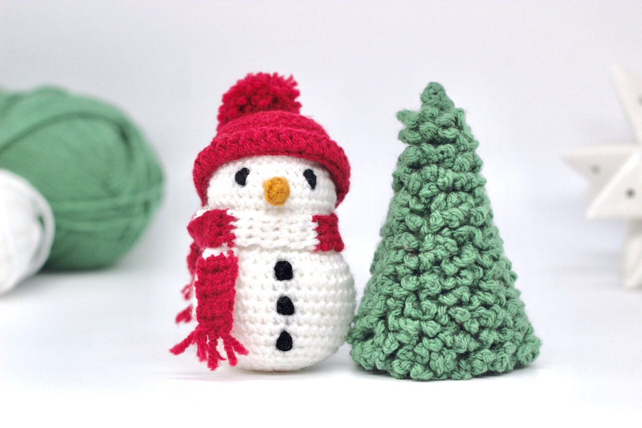 Mini Snowman Crochet Pattern & Crochet Christmas Tree Pattern - Etsy
