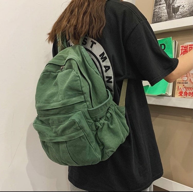 Canvas Backpack for School Travel Backpack - Etsy UK